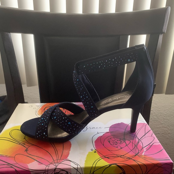 Amelia Grace | Shoes | Amelia Grace Midnight Blue Heels | Poshmark